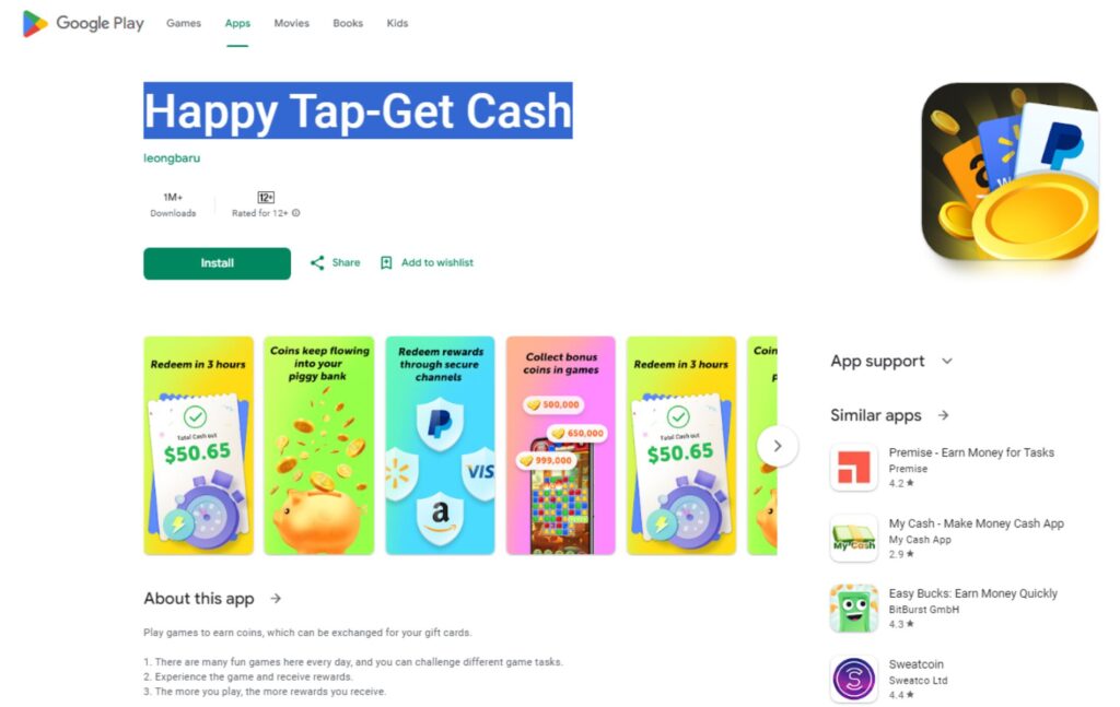 Happy Tap-Get Cash APK Penghasil Uang, Apakah Terbukti?