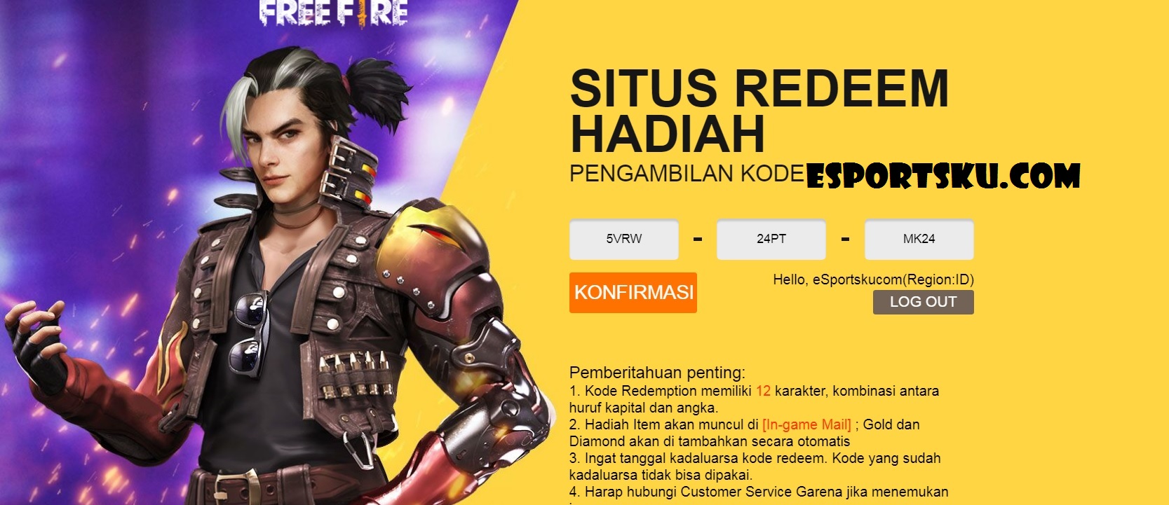 Kode Redeem Free Fire FF November 2020 Terbaru Esportsku Kode Redeem Free Fire FF November 2020 Terbaru Esportsku