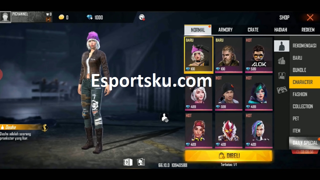 Skill Karakter Dasha FF Terbaru, Recoil Rendah Free Fire! – Esportsku