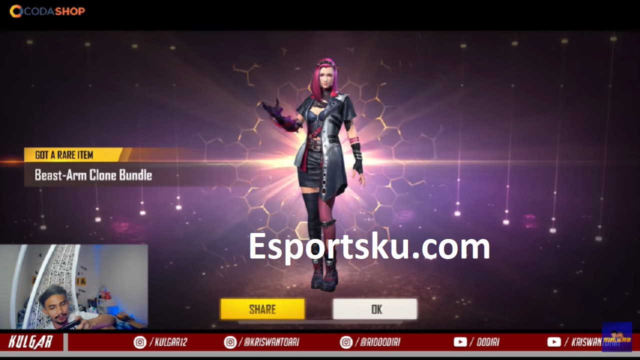 Kulgar Review Bundle FF Terbaru Beast Arm Clone Free Fire – Esportsku