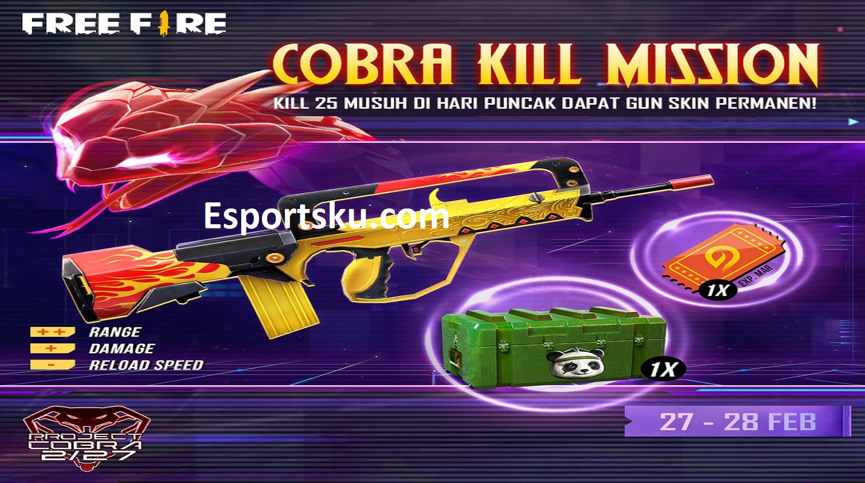 Ikutan Cobra Kill Mission FF Dapat Skin Famas Swagger Free Fire – Esportsku