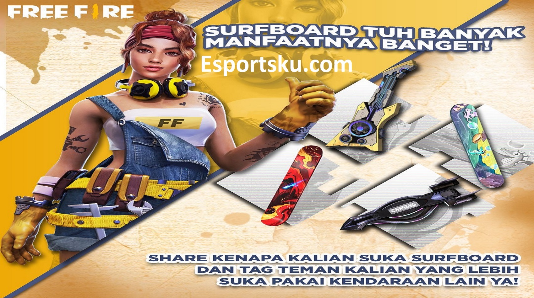 Apa Manfaat Skin Surfboard Free Fire (FF)? – Esportsku
